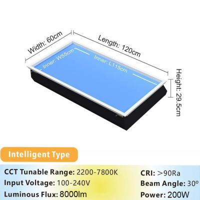 China 1/8 Inch Artificial Skylight Panel with 90% Light Transmission and Tuya Smart Control - 1135x125mm Opening for sale