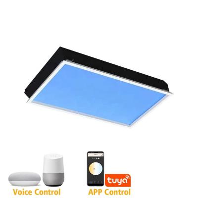 China Artificial LED Skylight 150W No Blue Light Flicker Circadian Lighting Smart Tuya Control for sale