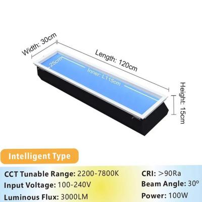 China Smart Voice Control 100W LED Fake Skylight with Circadian Lighting 2200K-7800K CCT and 50,000 Hour Lifespan for sale