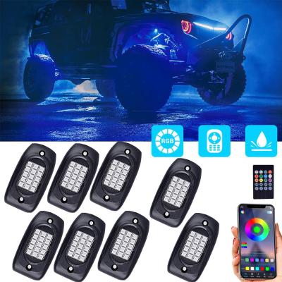 China MICTUNING RGB Rock Lights 6000LM 12VDC with 6m Remote Control IP68 Waterproof LED Underglow for sale