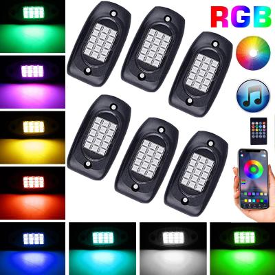 China Remote Control RGB LED Rock Lights with 15-Chip LEDs and 150-Degree Beam for Motorcycles & Off-Road Vehicles for sale