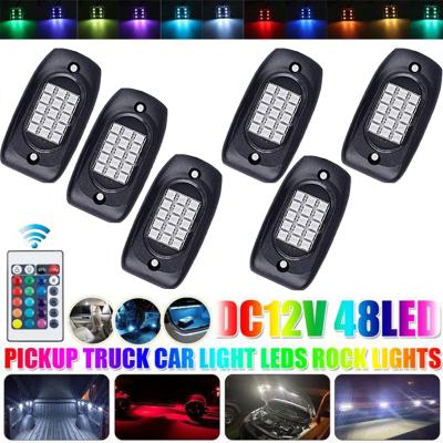China Waterproof LED RGB Rock Lights Kit 6 Pods 500 Lumens 150° Beam APP Control for Off-Road & Industrial Vehicles for sale