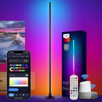 China 127cm RGB Corner Floor Lamp with Music Sync Mode, 2700-6500K Color Temperature, 12V LED Lighting for Living Room for sale