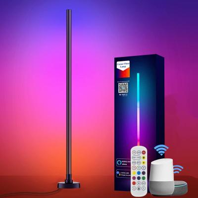 China CCT 2500K-6500K RGB Corner Floor Lamp with Dimmable Color Changing LED and Remote Control for sale