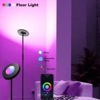 China CCT 2700K-5000K RGB Corner Floor Lamp 69 Inch Height with Alexa Voice Control 24V Dimmable Smart Lighting for sale