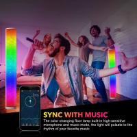China 12V 1A Smart RGB Color Changing Floor Lamp with 16 Million Colors, Alexa Voice Control and Music Sync for sale