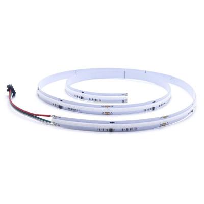 China PCB Dimmable Digital 10mm RGB COB LED Strip 12V 24V 630LEDs/m with Aluminum Profile for sale