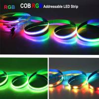 China DC12V RGB COB LED Strip Light 630 LEDs/m 15W Dimmable Addressable with 2700K-6500K CCT Magic for sale