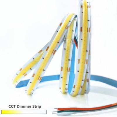 China COB CCT 2500K-6500K Dimmable LED Strip Light 10mm Width 608 LEDs/meter IP20/IP65 for sale