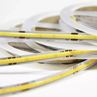China 320LED/M COB LED Strip Light 24V 2700K Warm White Flexible 180° Angle IP65 Waterproof for sale