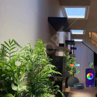 China Tuya Smart Artificial Skylight 2200K-7800K Color Temperature 8000lm LED Fake Window with Natural Sunlight Simulation for sale