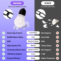 China IP65 Waterproof RGB String Light Outdoor 48FT Dimmable 25 LED Bulbs WiFi Remote Control for sale