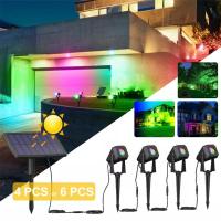 China Solar RGBW Outdoor Spotlights with 3600mAh Battery, IP68 Waterproof, 180° Beam Angle for Landscape Lighting for sale