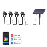 China 4-Pack Smart Solar Spotlights with 2700K Color Changing, 3.7V/3600mAh Battery & IP65 Waterproof Rating for sale