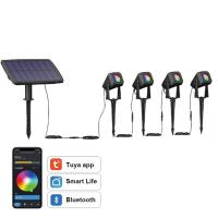 China 85RA RGB Outdoor Spotlights with Solar Power - 4 Spotlights IP65 Waterproof 12+ Hours Operation for sale