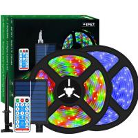 China Solar Powered RGB CCT LED Strip Light 16.4ft/32.8ft IP67 Waterproof with 1200mAh Battery for sale