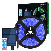China ROHS Solar Strip Light Outdoor 5M 2835 SMD with Remote Control and 1200mAh Battery for sale