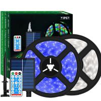China 5M Solar LED Strip Lights Outdoor with 1200mAh Battery, 8 Lighting Modes & Remote Control - 2835 SMD Waterproof Design for sale