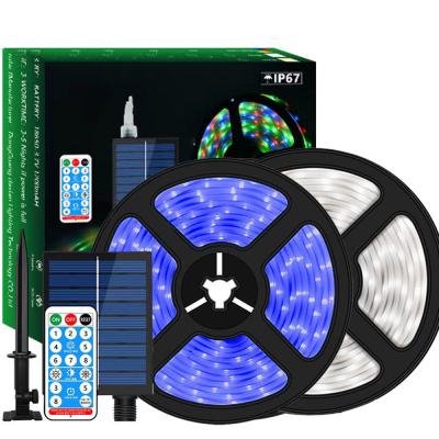 China 5M Solar LED Strip Lights Outdoor with 1200mAh Battery, 8 Lighting Modes & Remote Control - 2835 SMD Waterproof Design for sale