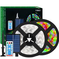 China 5M Solar Powered RGB LED Strip Light with 150 SMD2835 LEDs, 1200mAh Battery and IP67 Waterproof Rating for sale