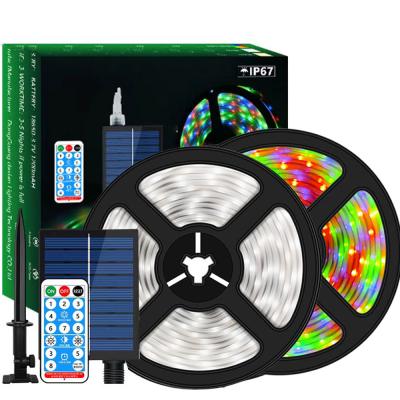 China 5M Solar Powered RGB LED Strip Light with 150 SMD2835 LEDs, 1200mAh Battery and IP67 Waterproof Rating for sale