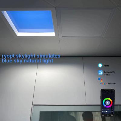 China 100W Surface Mount LED Panel Light 600x600mm with Natural Sunlight Simulation and Tuya Smart Control for sale