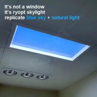 China 2x2 Slim Square LED Sky Ceiling Panel 600x600mm 220V Artificial Daylight Blue Sky Light Dali 1V-10V Dimmable for sale