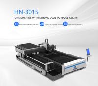 China 1530 3015 Fiber Laser Cutting Machine With Rotary Device For Metal Tube And Plate for sale