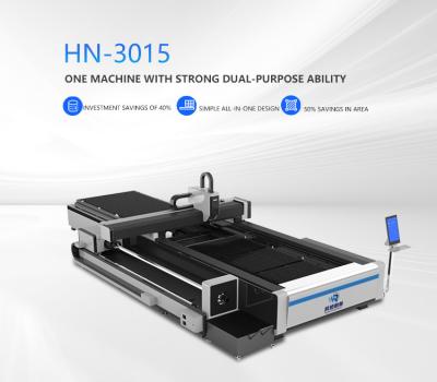 China 1530 3015 Fiber Laser Cutting Machine With Rotary Device For Metal Tube And Plate for sale