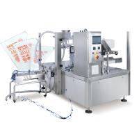 China Liquid Packaging Machine: Triangular Bags, Secondary Dosing Liquid Paste Products Equipped with Liquid Pump Ring Feeder for sale