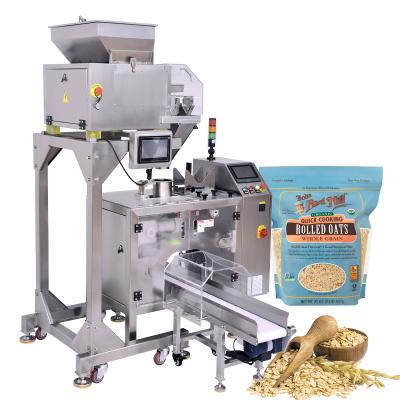 China Automatic Filling Labeling Machine for Food Items (Nuts Rice Potato Chips Candy Biscuits) Plastic Doypack Bags for sale