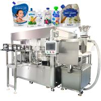 China High-speed Electric Automatic Spout-top Bag Filling Capping Machine Labeling Easy Operate for Liquids Pastes Water-based for sale