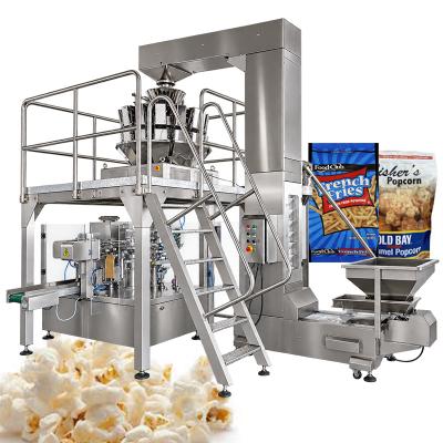 China Multifunctional Snack Food Packaging Machine for Popcorn Chips Nuts Candies Premade Bag Packing Line for sale