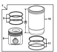 China RE507850 Generator Parts , Piston Liner, 6068 Engine,Steel, Gray for sale