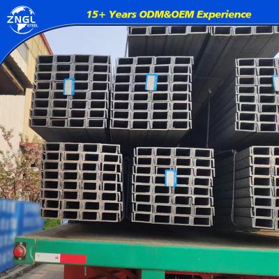China Web Width 96mm 1056mm Carbon Structural Q235 Hot Rolled Groove Steel U C Shaped Steel for sale