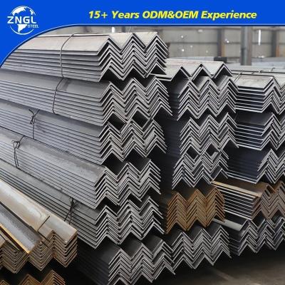 China Black and Silver Q235B Q355b Iron Carbon Angle Steel Angle with 96mm 1056mm Web Width for sale