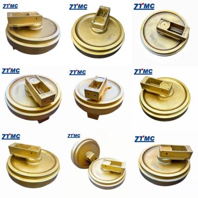 China 35MnB Material Excavator Front Idler with HRC45-55 Hardness for SK Series Mining Excavators OEM Standard for sale