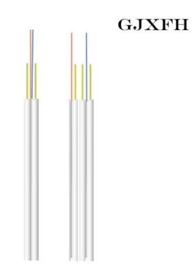 China LSZH PVC FTTH Drop Fiber Optic Cable 4 Core Single Mode FRP Strength for sale