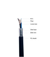 China Power GYXTW 1310nm Hybrid Fiber Optic Cable Bundled RVV Hdpe Sheathed for sale