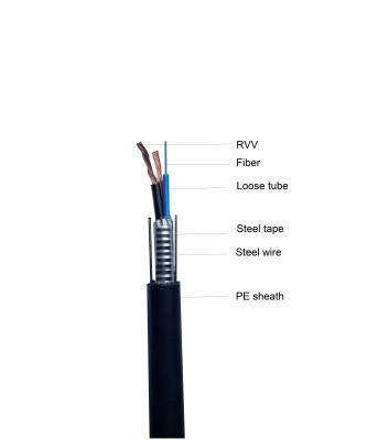 China Power GYXTW 1310nm Hybrid Fiber Optic Cable Bundled RVV Hdpe Sheathed for sale