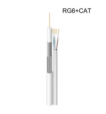 China CCA Hybrid Copper Fiber Cable Pvc Sheath RG6 CAT5E AWG24 Copper for sale