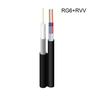 China Coaxial LSZH Hybrid Fiber Power Cable RG6 RVV CCS Copper Conductor For Gigabit Internet for sale