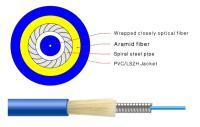 China 2km G657A2 Indoor Outdoor Armored Fiber PVC Aramid Yarn Fiber Optic Cable 4 Core for sale