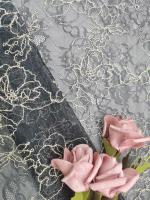 China Embroidered Leafy 3D Floral Lace Fabric OEKO TEX Standard 100 For Dressmaking for sale
