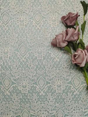 China Pink Embroidered Chemical Lace Fabric Lightweight Full Polyester 125cm Wide for sale
