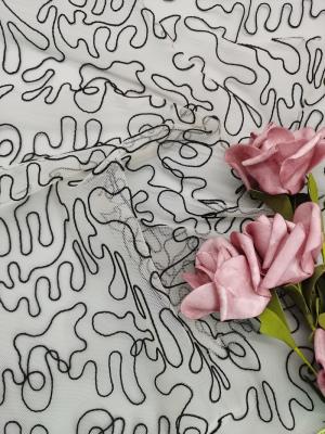 China Velvet Sequin Embroidered Fabric 125cm Wide OEKO TEX STANDARD 100 for sale