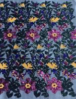 China Geo Sequin Embroidered Fabric Lace Mesh ODM For Home Textiles for sale