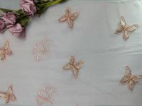 China 129CM 3D Butterfly Embroidery Fabric For Women Dress for sale