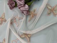China 129CM 3D Butterfly Embroidery Fabric For Women Dress for sale