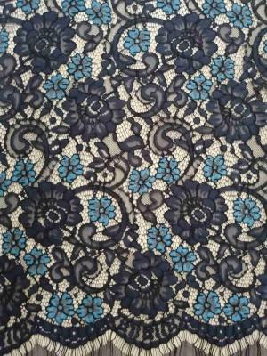 China 57'' Two Tone Floral Corded Lace Fabric For Women Clothing for sale